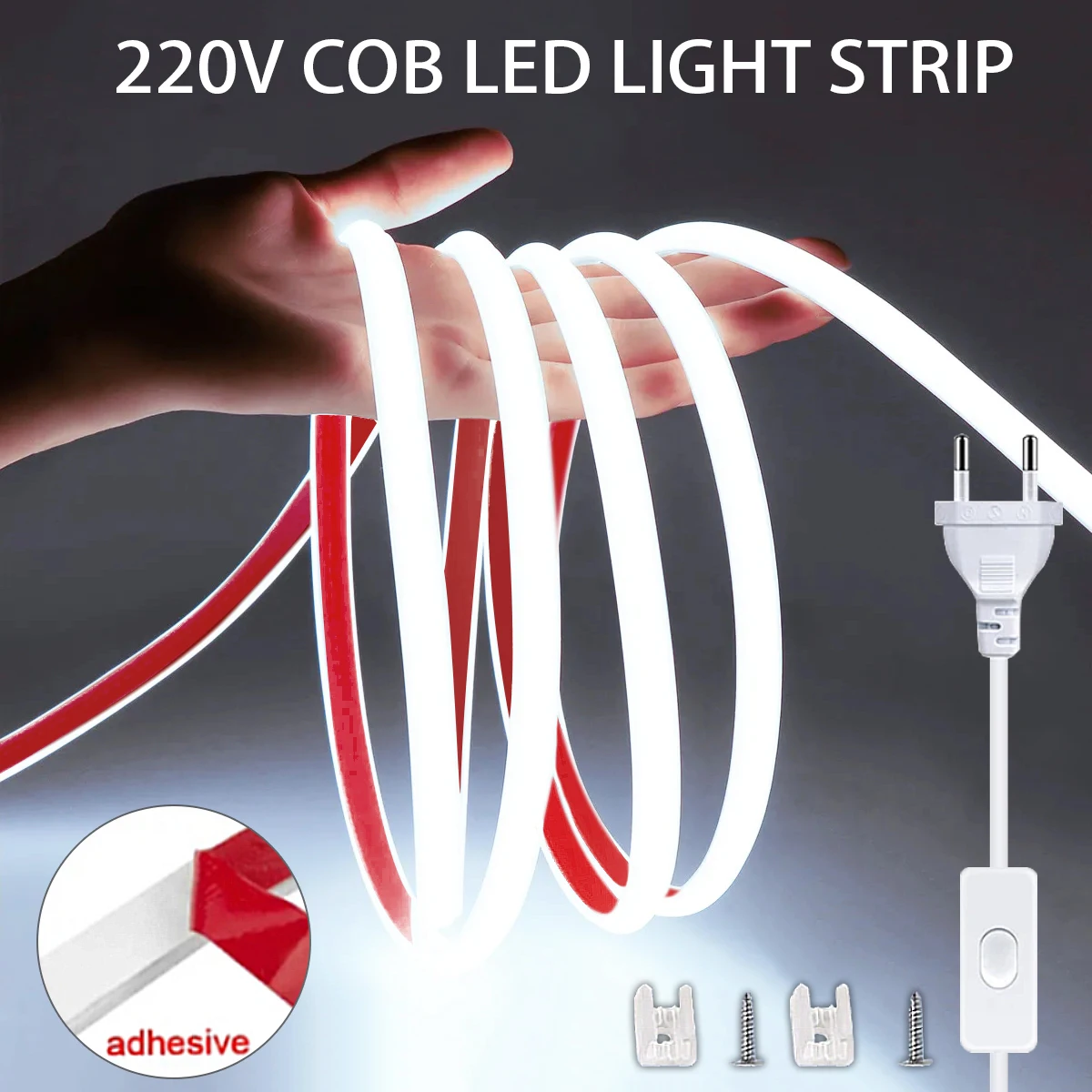 LED-220v-COB-Strip-Lights-Outdoor-Lamp-Waterproof-LED-Strip-Lights-220v ...