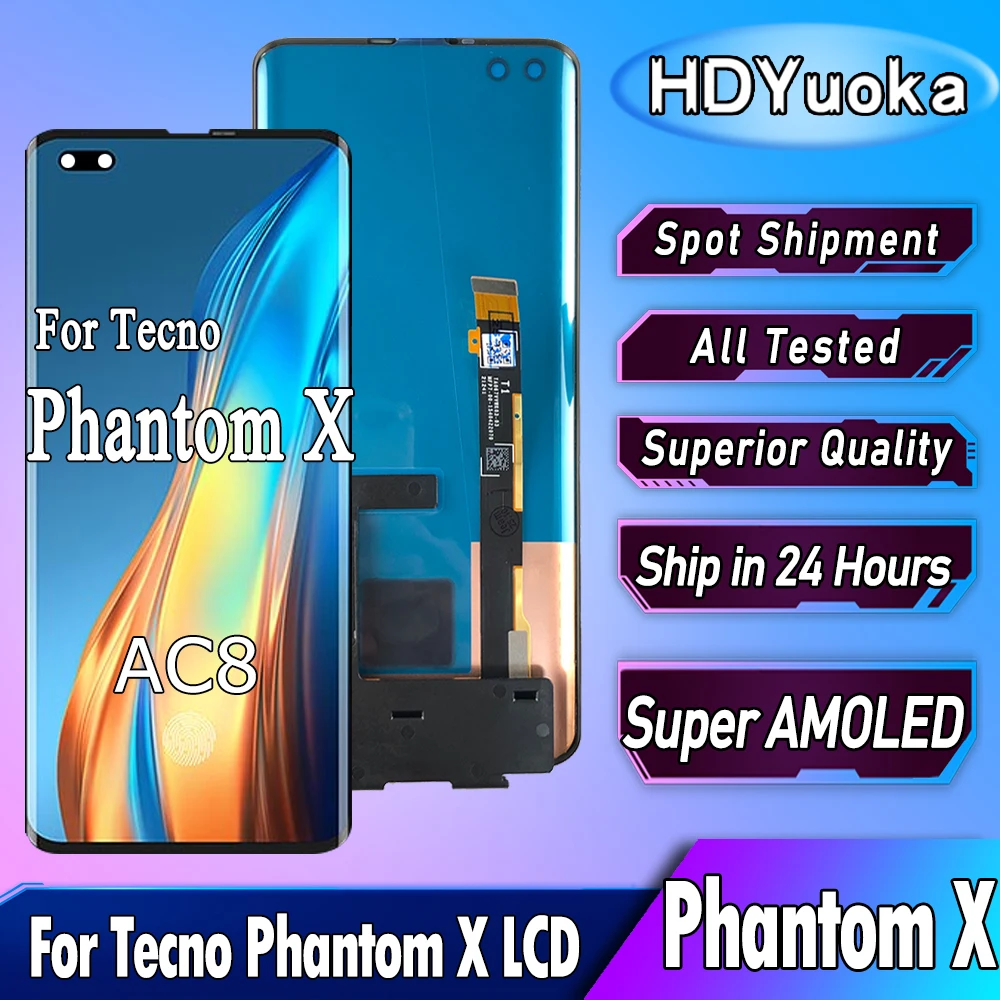 6.7" Super AMOLED For Tecno Phantom X LCD Display Touch Screen ...