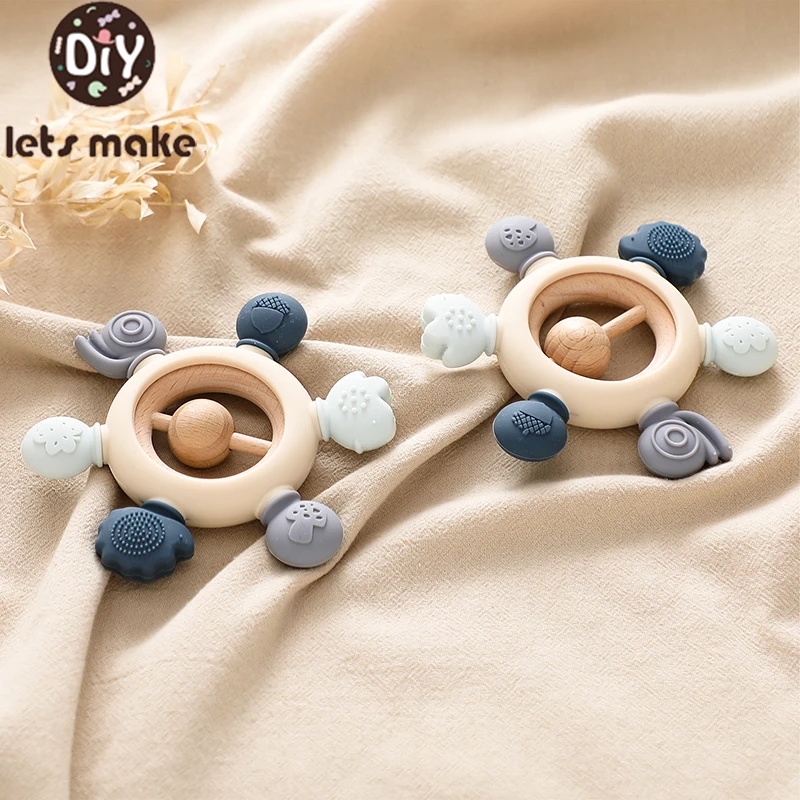 Baby Teether Forest Rudder for Kids Flower Silicone Rattle Fruit ...