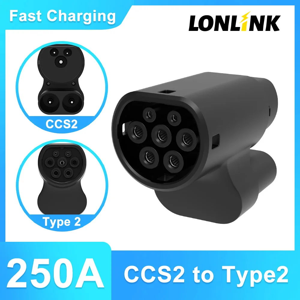 LONLINK Electric Car Charger CCS2 To TYPE 2 Connector for Tesla Model Y ...
