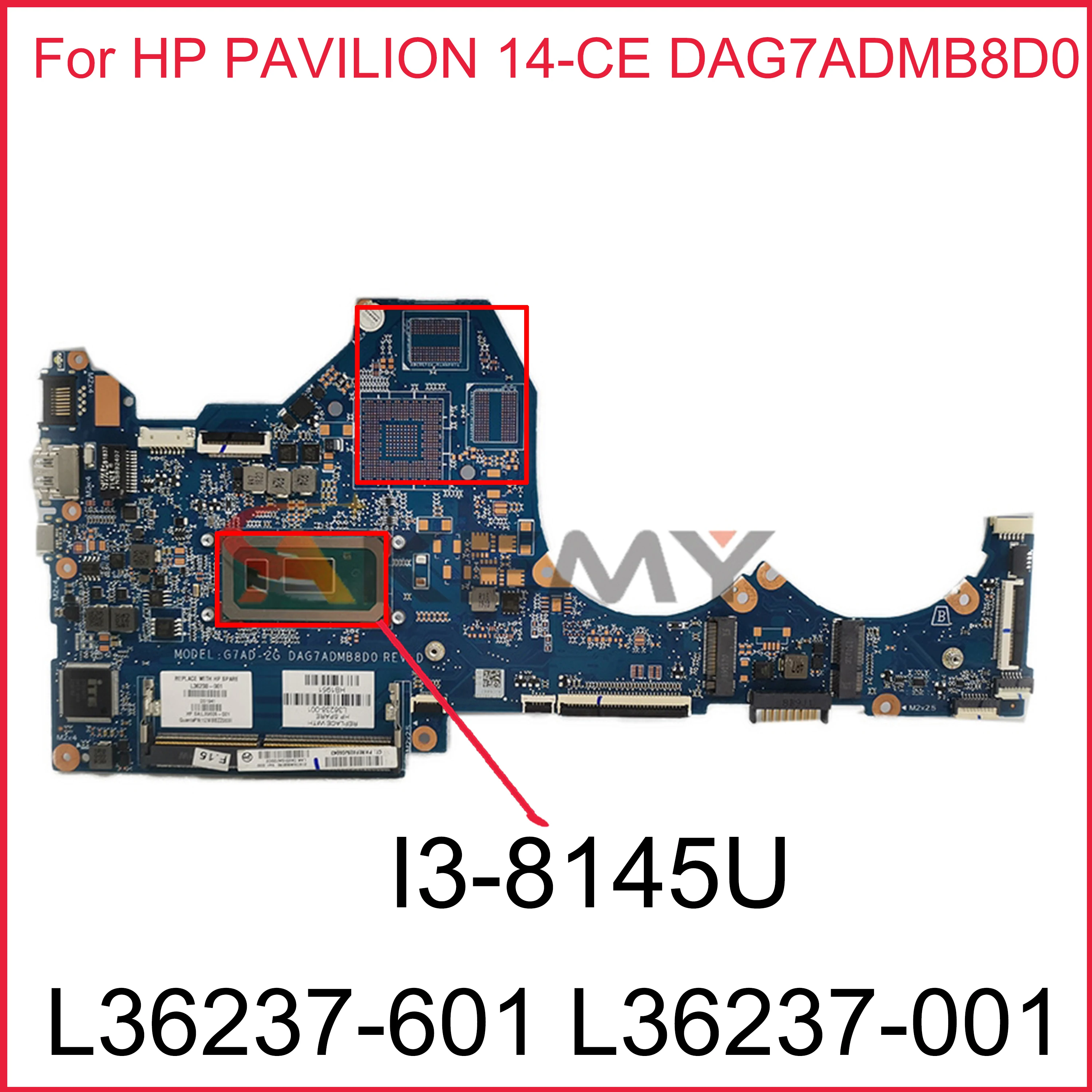 Motherboard for HP notebook computer g7ad 2G dag7admb8d0 CPU: i3 8145u ...