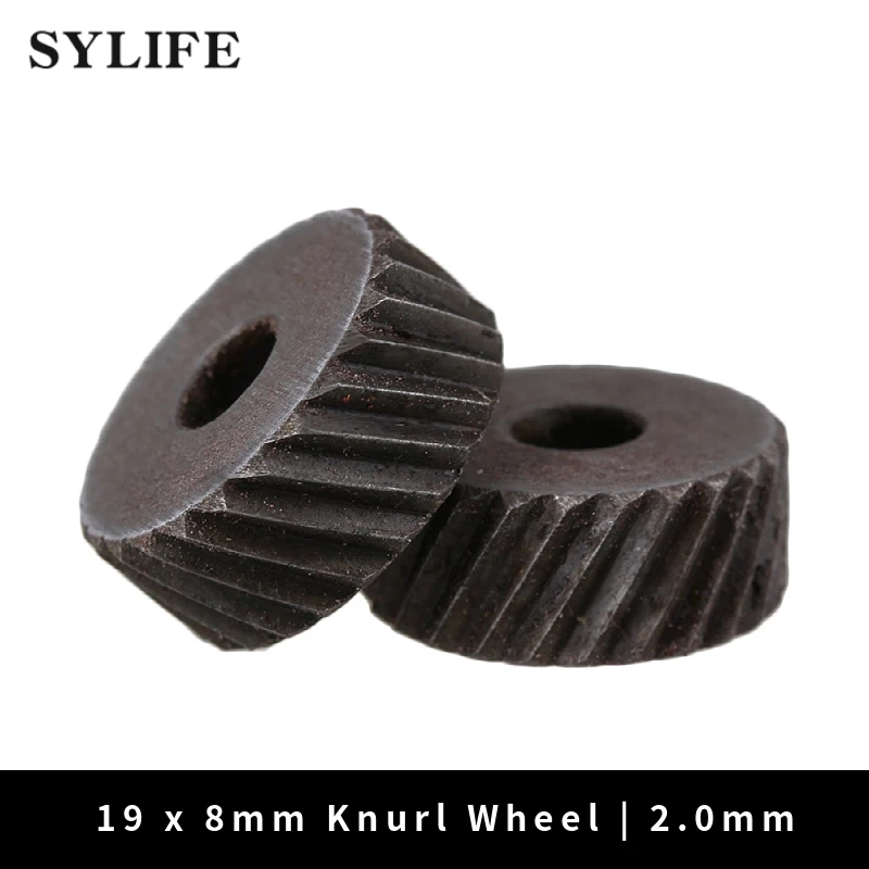 Gümüş 2mm Anti kayma çapraz kaba Knurl tekerlek Metal torna için 2 ...