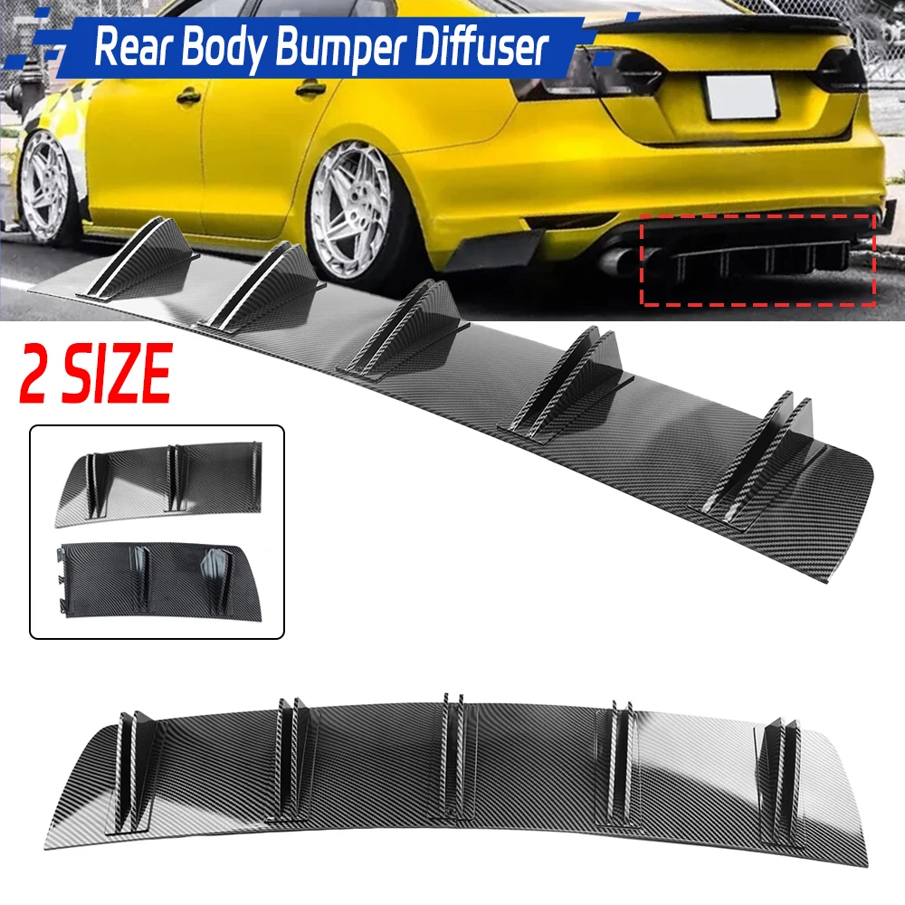 2-Pcs-Universal-Car-Rear-Bumper-Lip-Diffuser-5-Fin-Shark-Fin-Style-Car ...