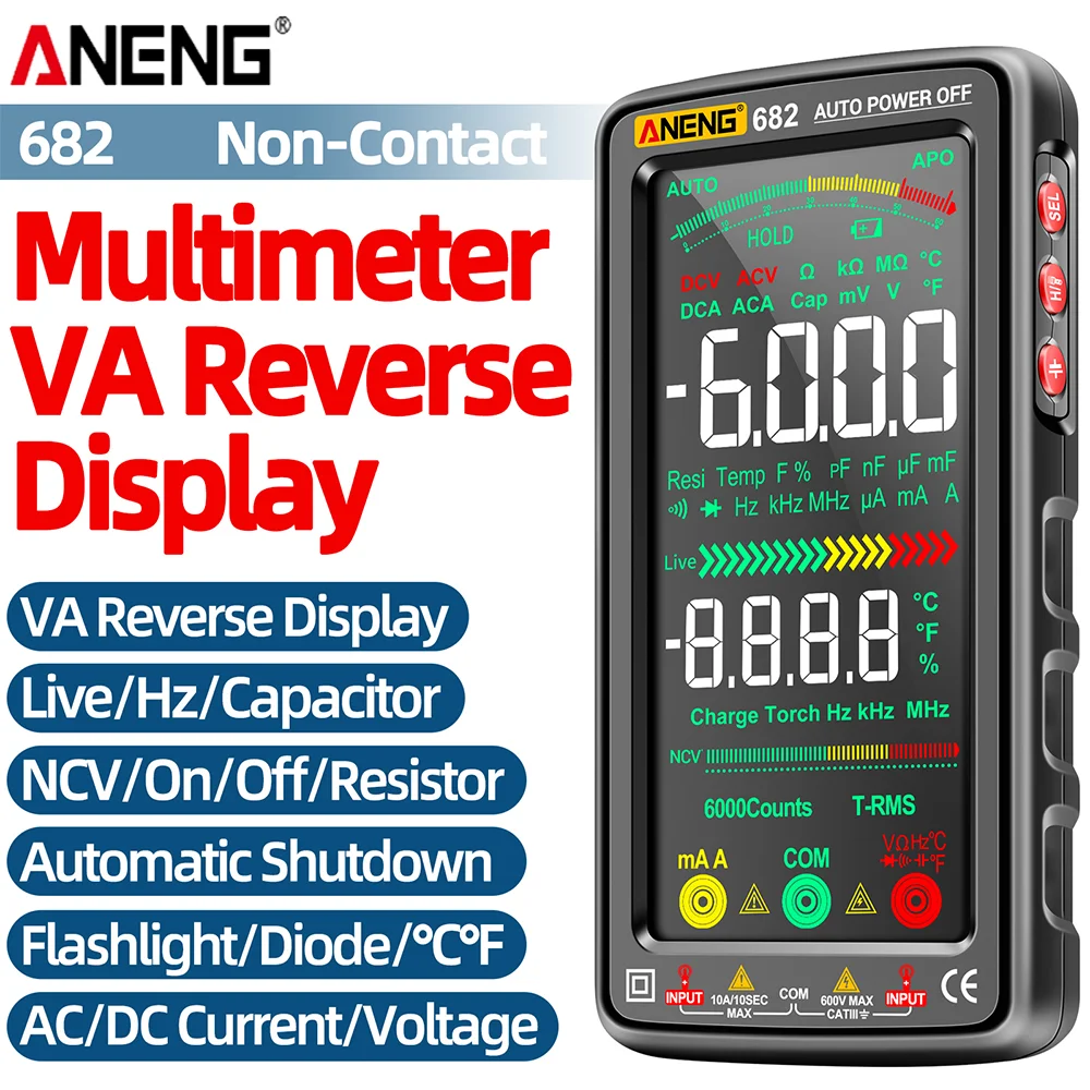 ANENG-682-681-683-6000-Counts-LCD-Digital-Multimeter-Smart-Anti-burn-Rechargeable-Universal ...