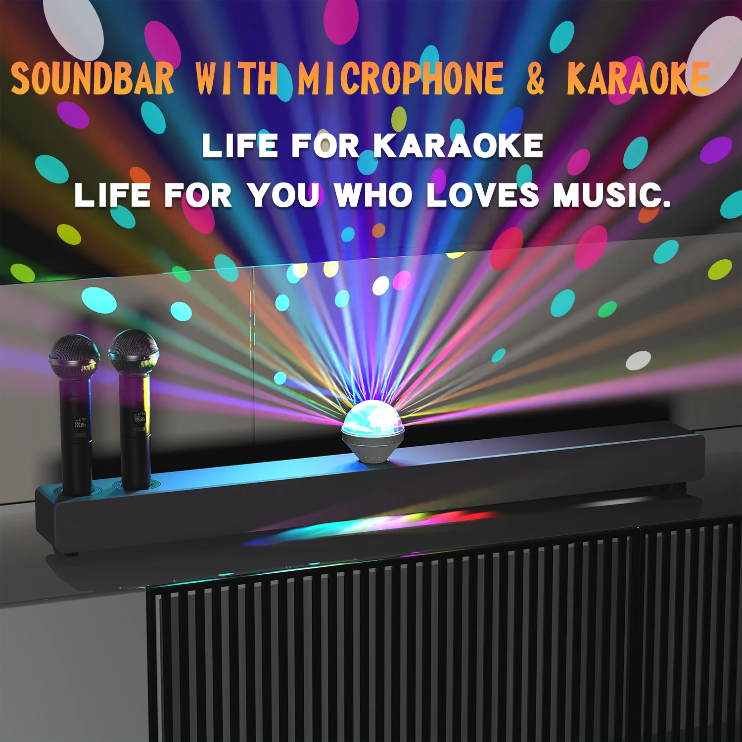 LED TV Soundbar With Wireless microphone Wireless Bluetooth 5.0 ...