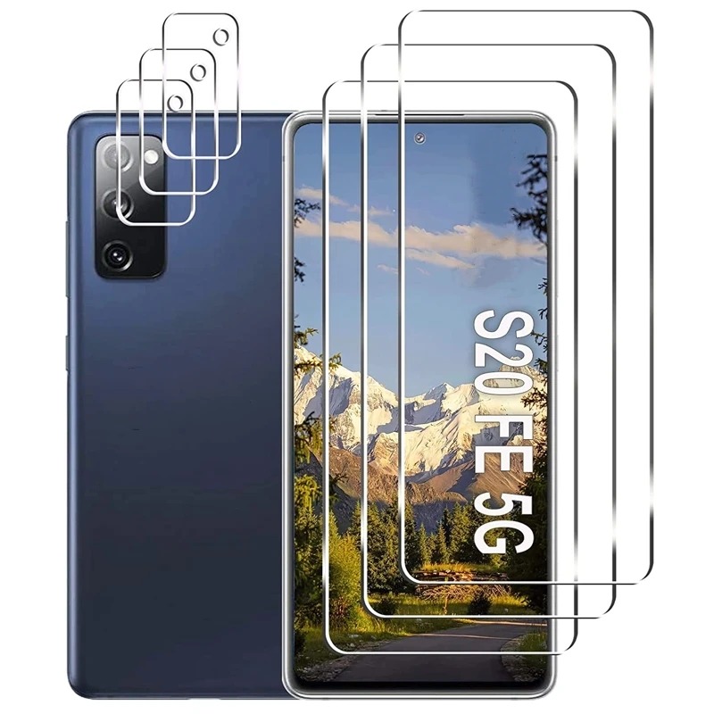 2 in 1 S20FE Screen Protector with Camera Lens Tempered Glass For ...
