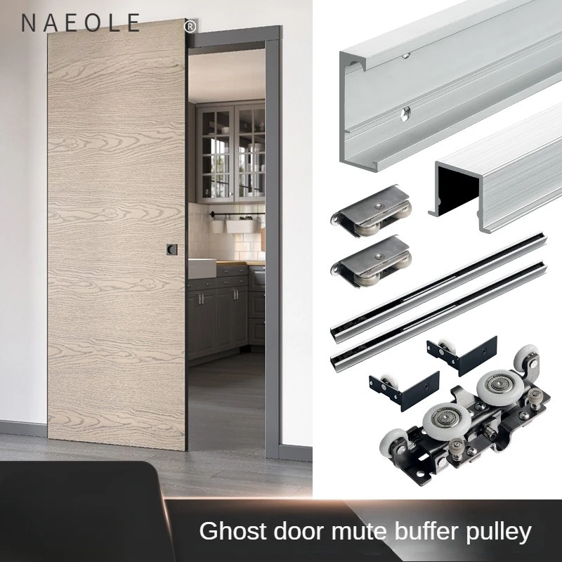 Ghost-Door-Track-Aluminum-Frame-Invisible-Buffer-Hanging-Wheel-Bathroom ...