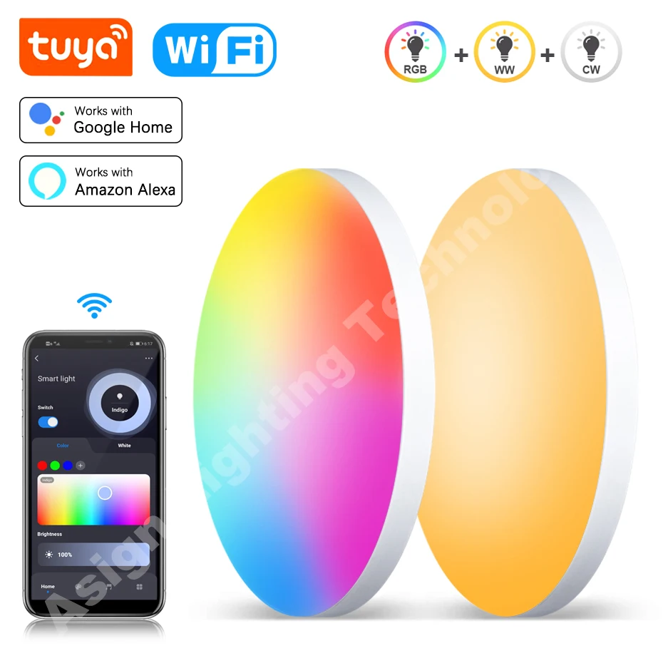 40W-Smart-WIFI-LED-Ceiling-Lights-220V-RGB-Dimmable-DIY-Ceiling-Lamp ...