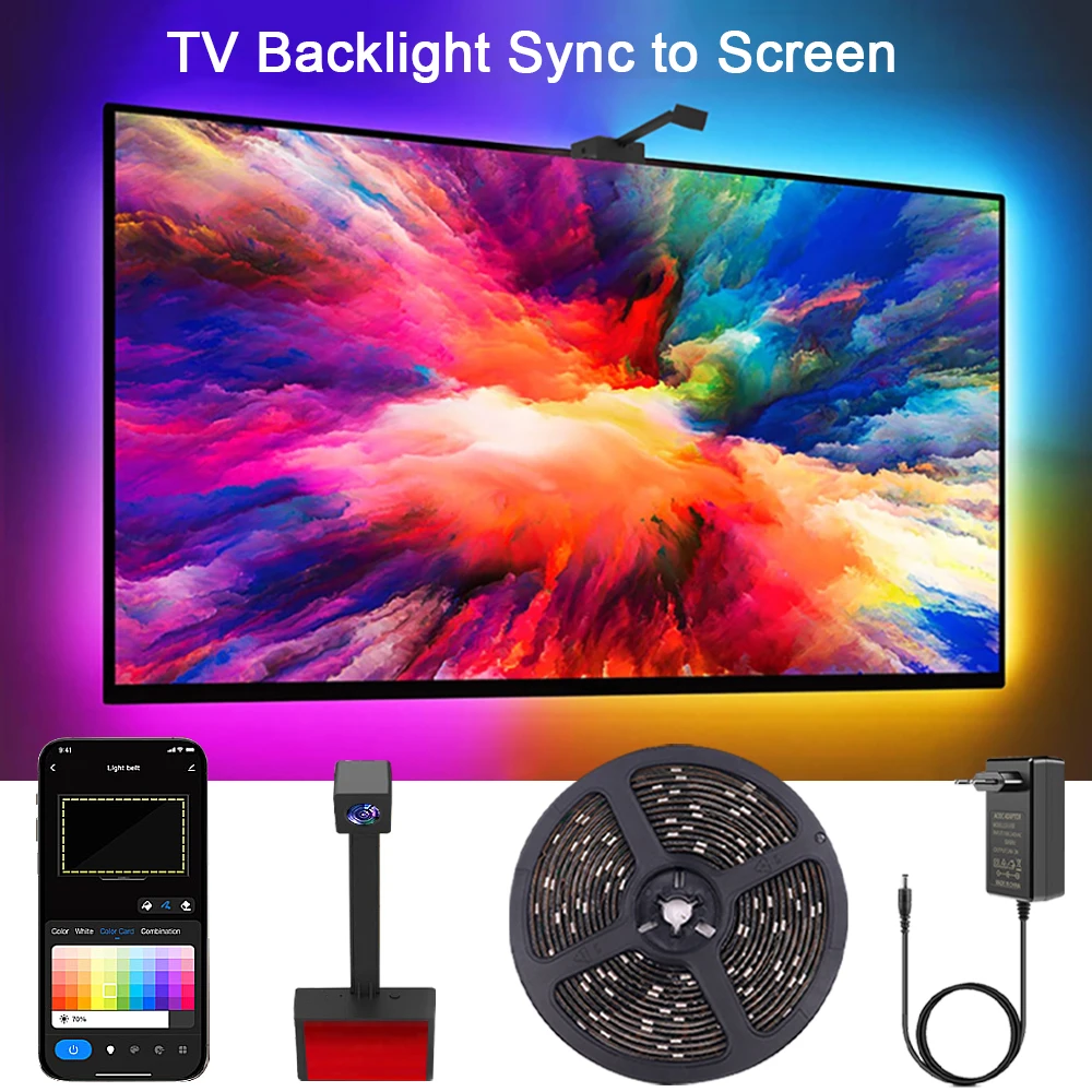 RGBIC-TV-Backlight-Sync-to-Screen-LED-for-TV-with-Camera-Color-Sync ...