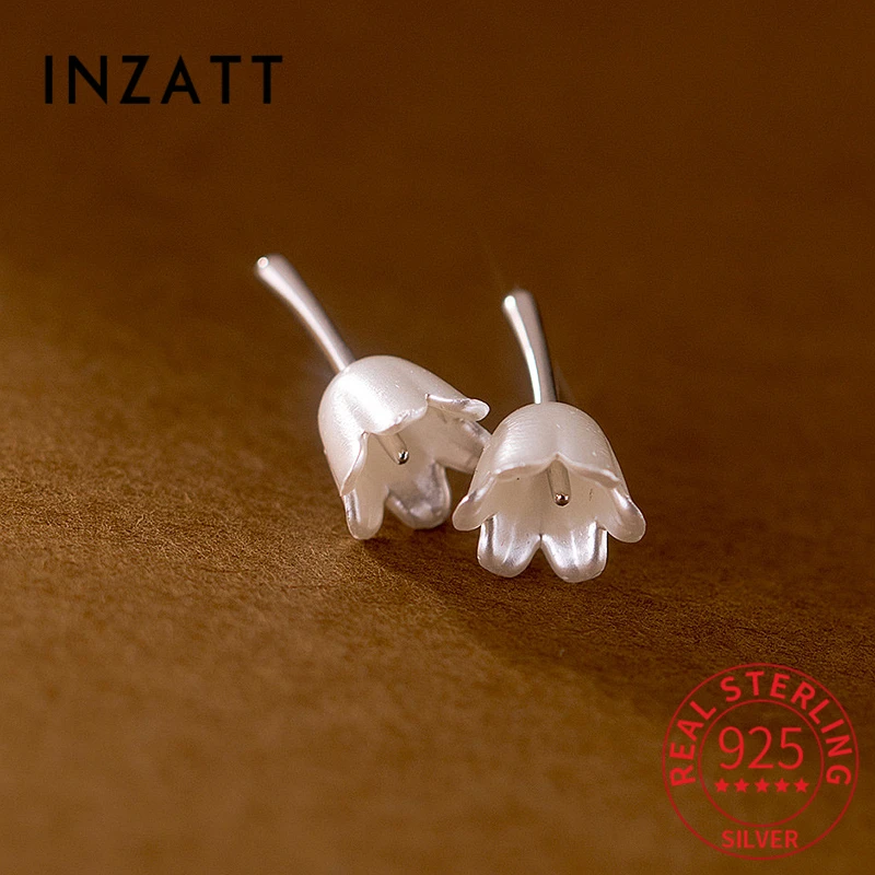 INZATT-Real-925-Sterling-Silver-Shell-Lily-Orchid-Flower-Stud-Earrings-For-Women-Classic-Fine ...