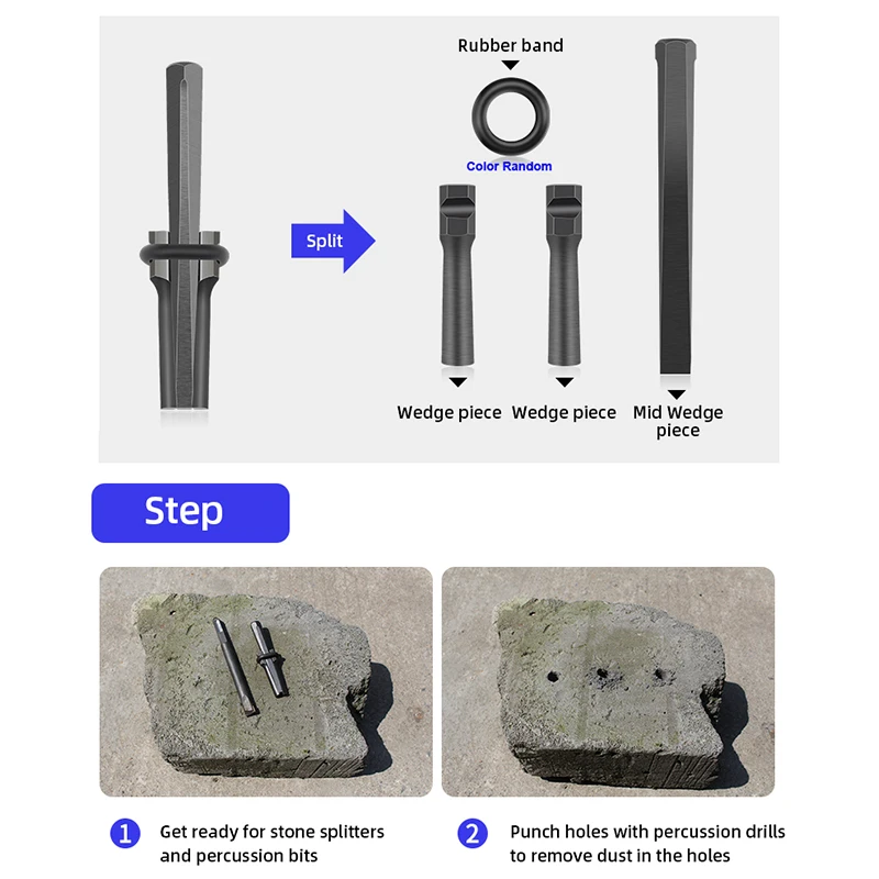 Wedge Set YaeTek 5 SET 3/4" Plug Wedges Feather Shims Concrete Rock ...