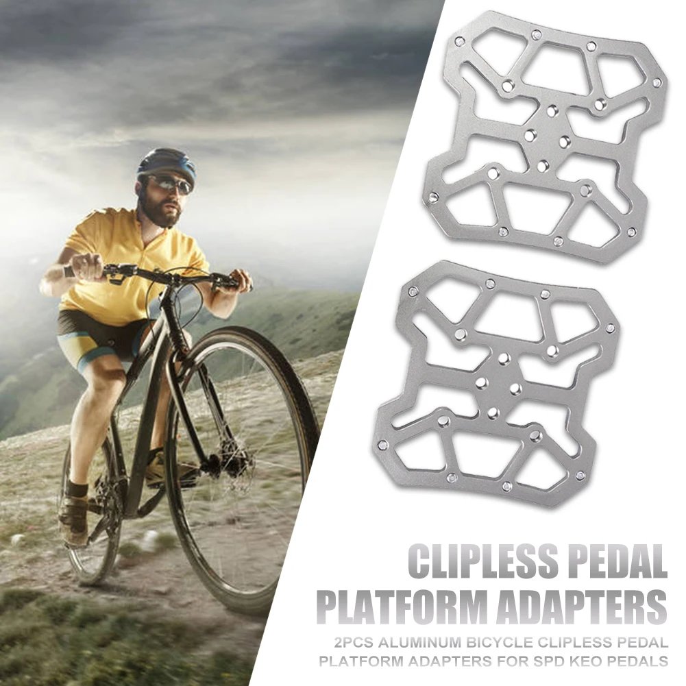 2pcs Aluminum SPD KEO Bicycle Clipless Pedal Platform Adapters Bike ...