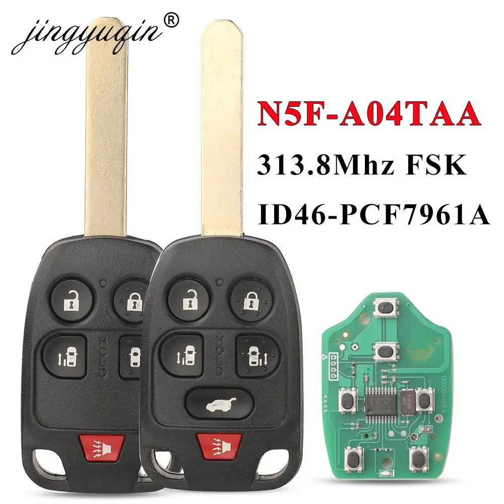 jingyuqin N5F-A04TAA 5/6 Button Remote Car Key for Honda Odyssey EX ...
