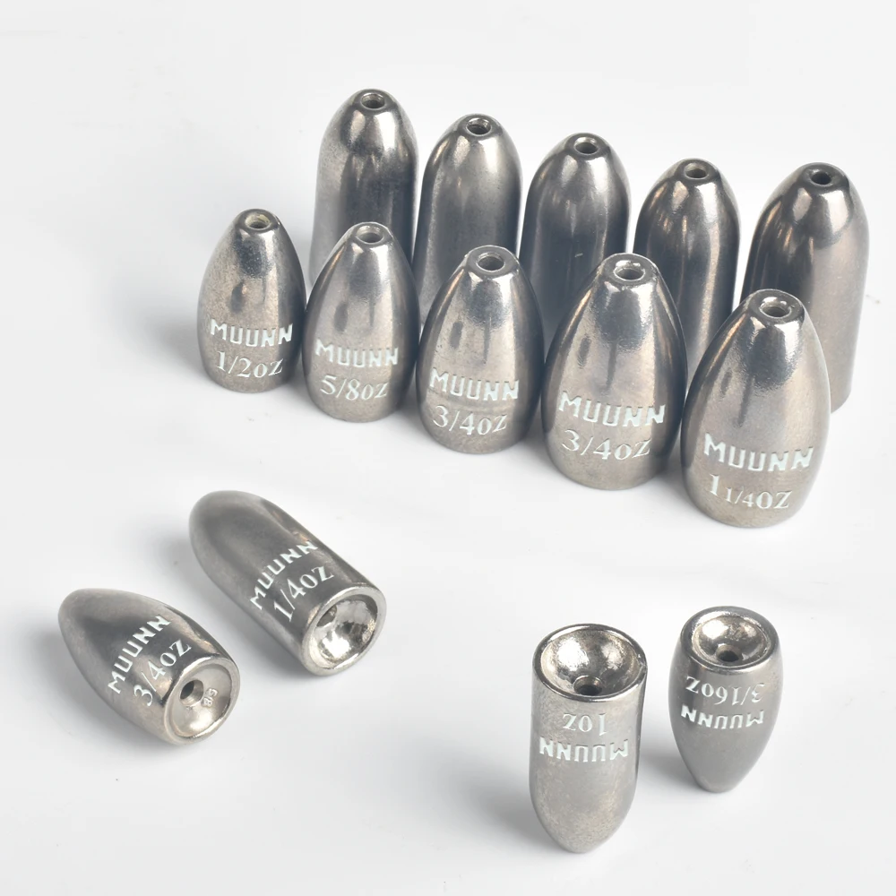 MUUNN 텅스텐 플리핑 싱커 웨이트, 텍사스, 캐롤라이나 리그, 총알 배스 파이크, 송어 낚시 1/16 2 OZ 루어 액세서리 ...