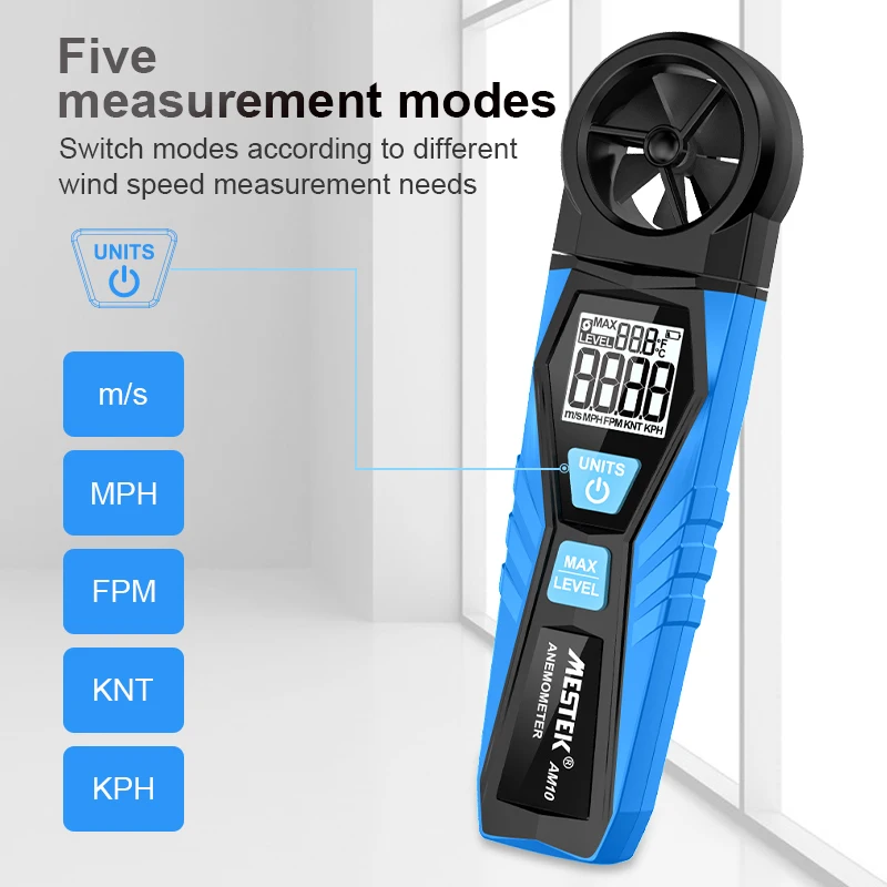 Mestek-Anemometer-Portable-Anemometro-Thermometer-AM10-Wind-Speed-Gauge ...