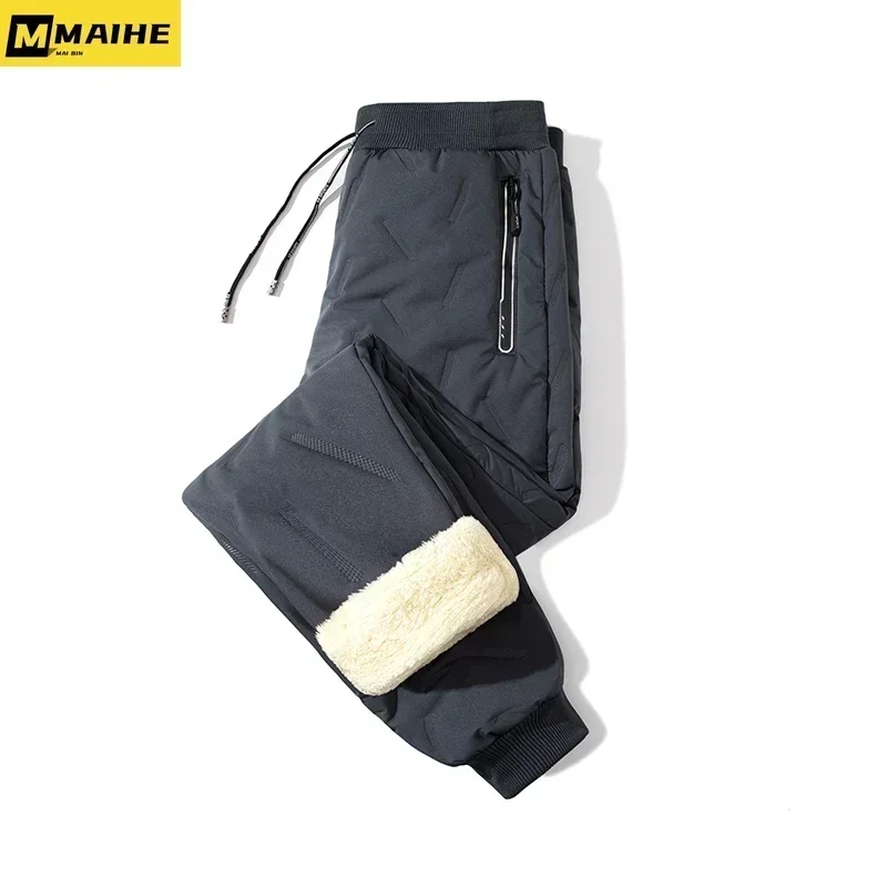 Winter-Sports-Pants-Men-s-Fleece-lined-Thickened-Zipper-Pocket-Jogging ...