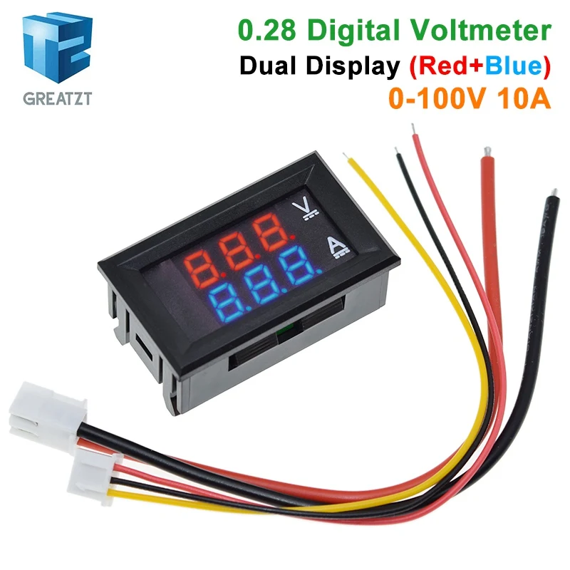 DC 100 V 10 A èpèremètre Bleu + DEL R Dual Dl Volt AMP €0.99 ...