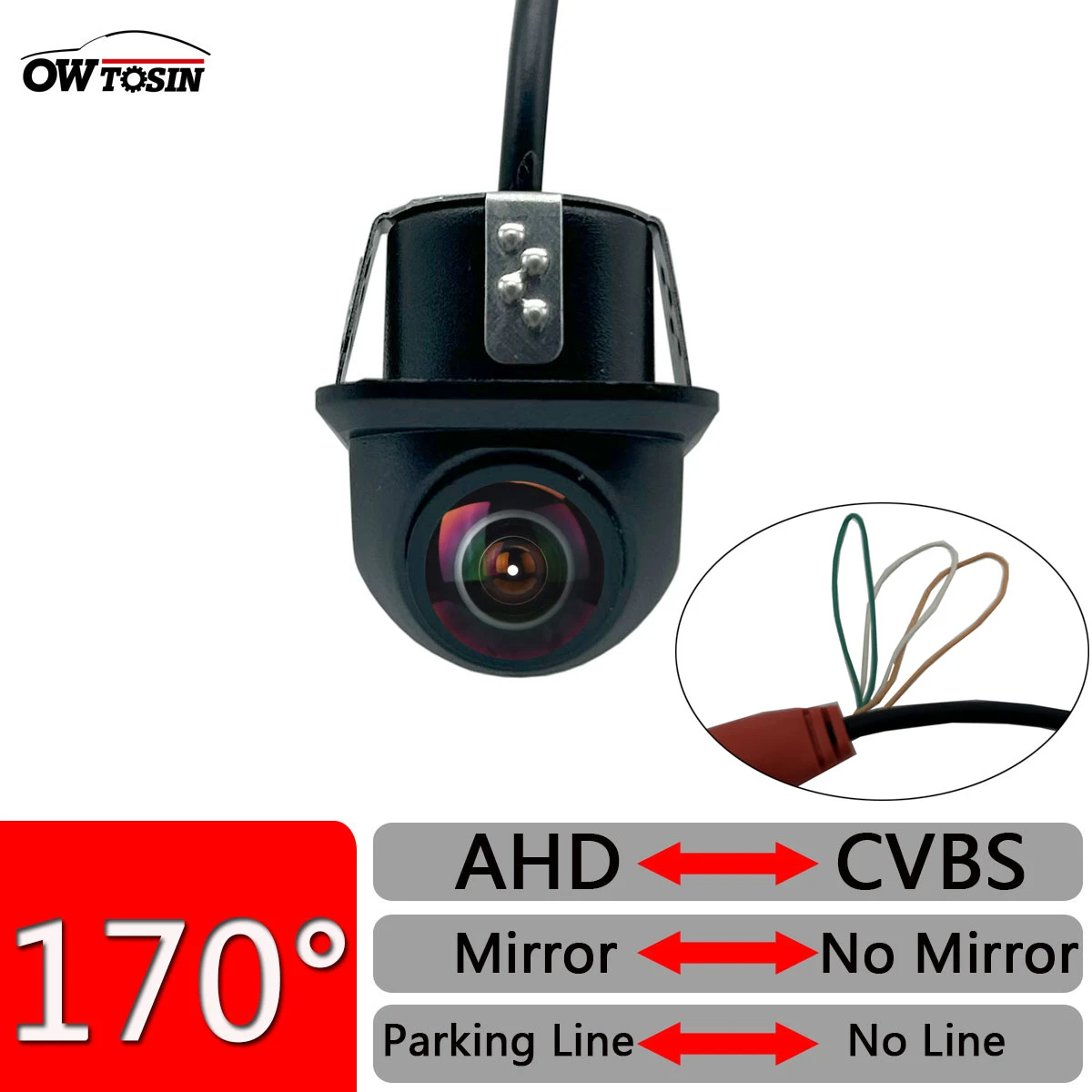 170 Degree AHD 1280*720P Car CVBS AHD Night Vision Fisheye Lens a ...