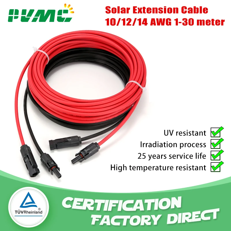 Free-Shipping-solar-pv-cable-wire-Black-Red-2-5-4-6mm2-with-Male-and ...