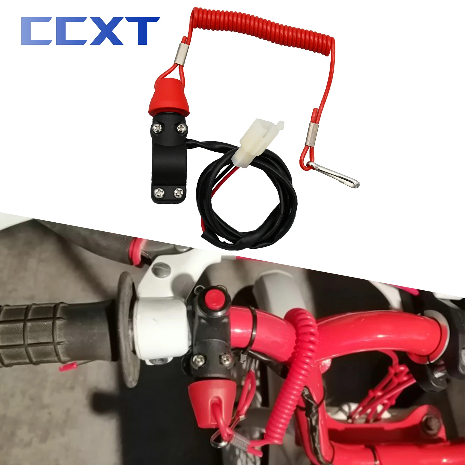 Motorcycle ATV Tether Lanyard Emergency Kill Stop Engine Switch Push ...