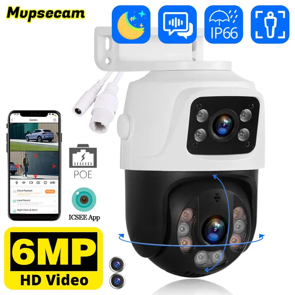 Dual-Lens-POE-IP-Camera-WIFI-6MP-Dual-Screens-ICSEE-Smart-Wired-HD ...