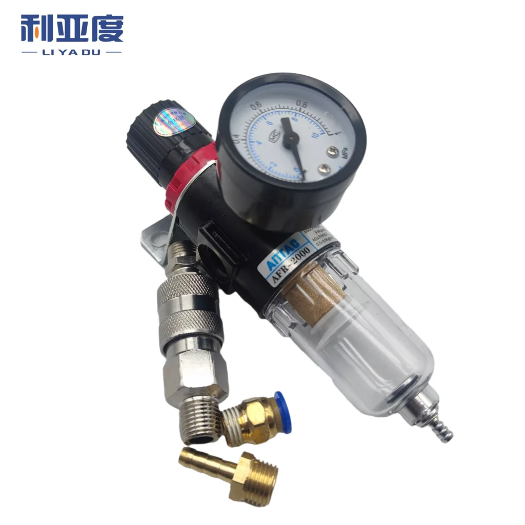 AFR2000 G1/4 Pneumatic Air Filter Regulator With Pressure Gauge/Flow ...