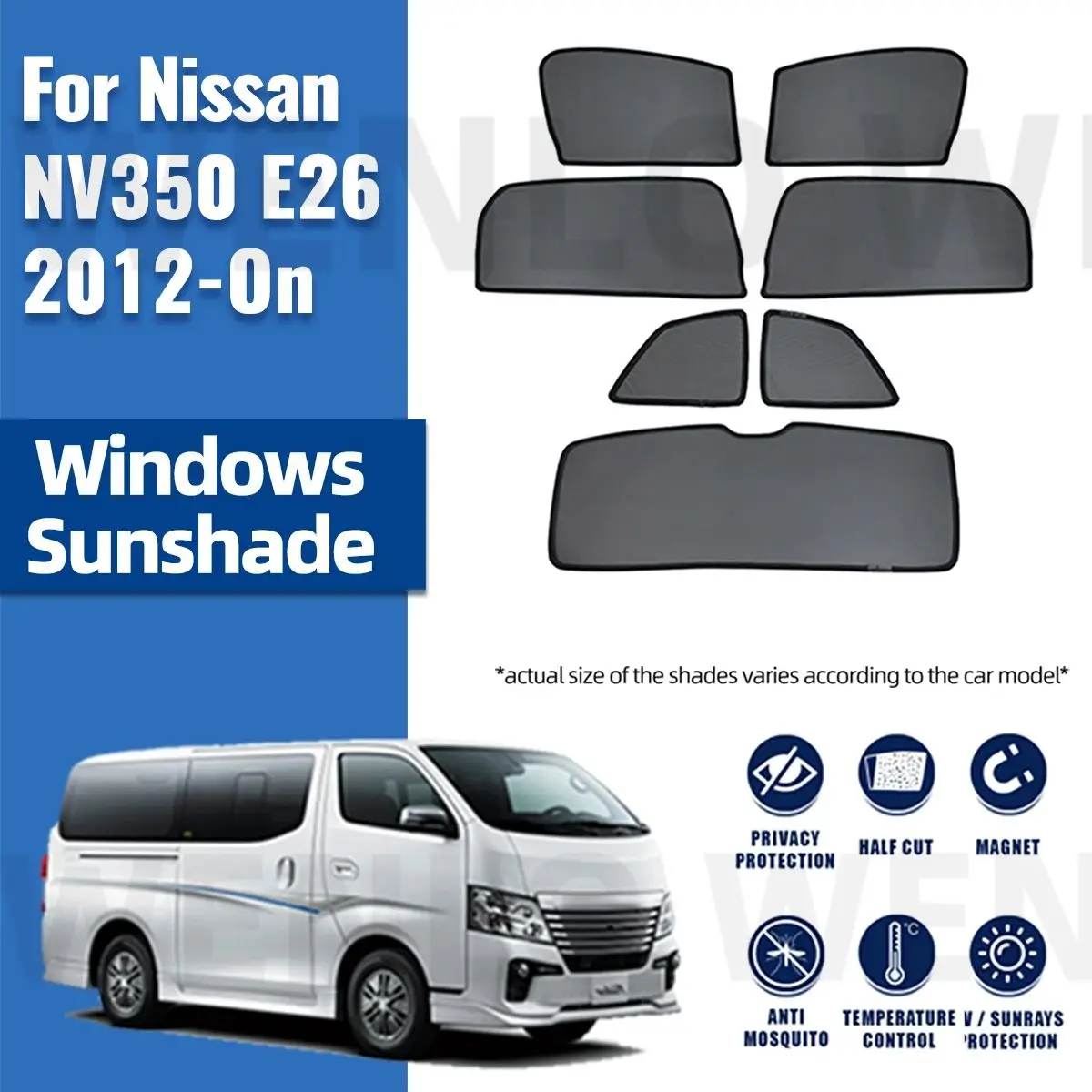 For Nissan NV350 E26 2012-2023 Urvan Caravan VAN Magnetic Car Sunshade ...
