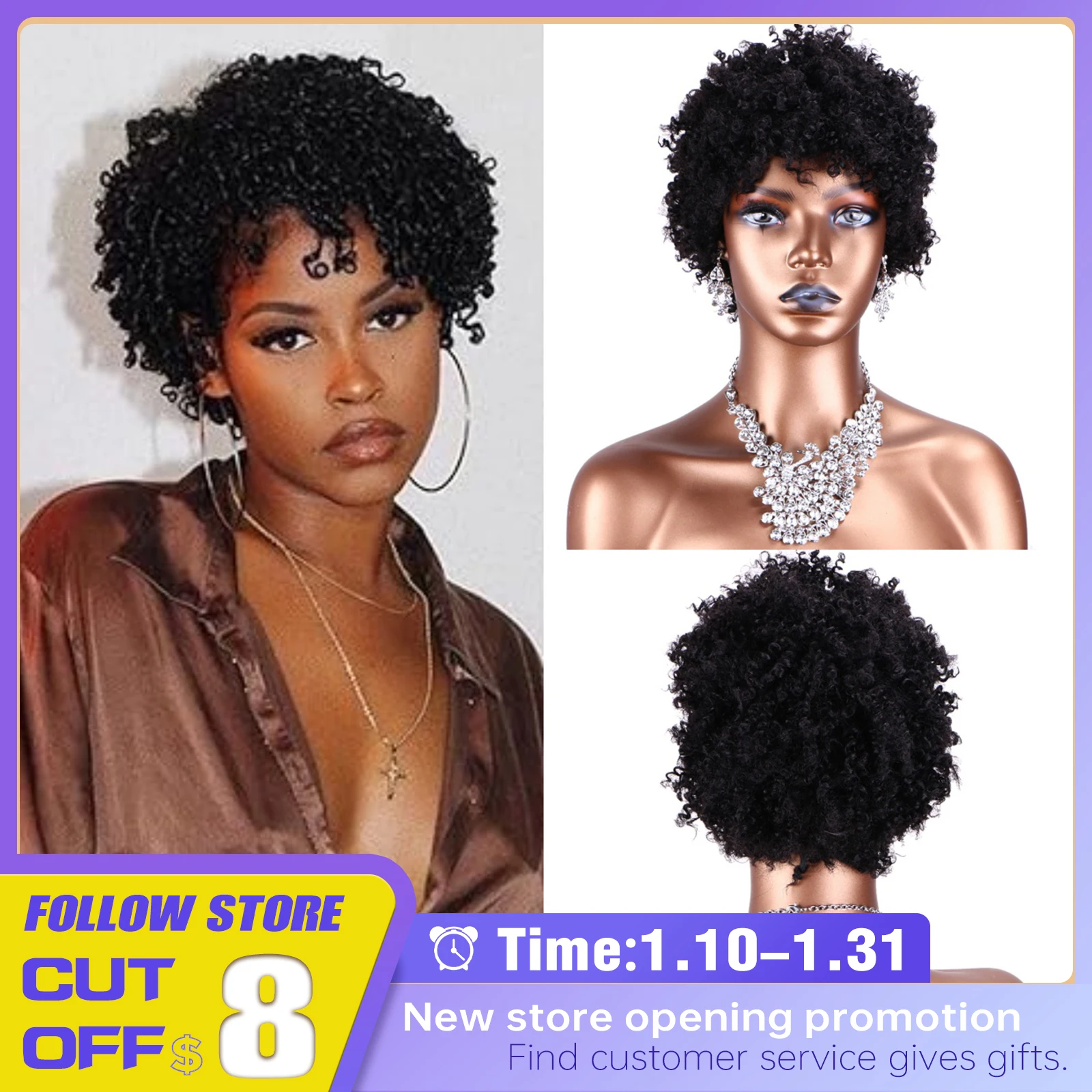 Perruques-Afro-boucl-es-courtes-pour-femmes-noires-coupe-Pixie-noire ...