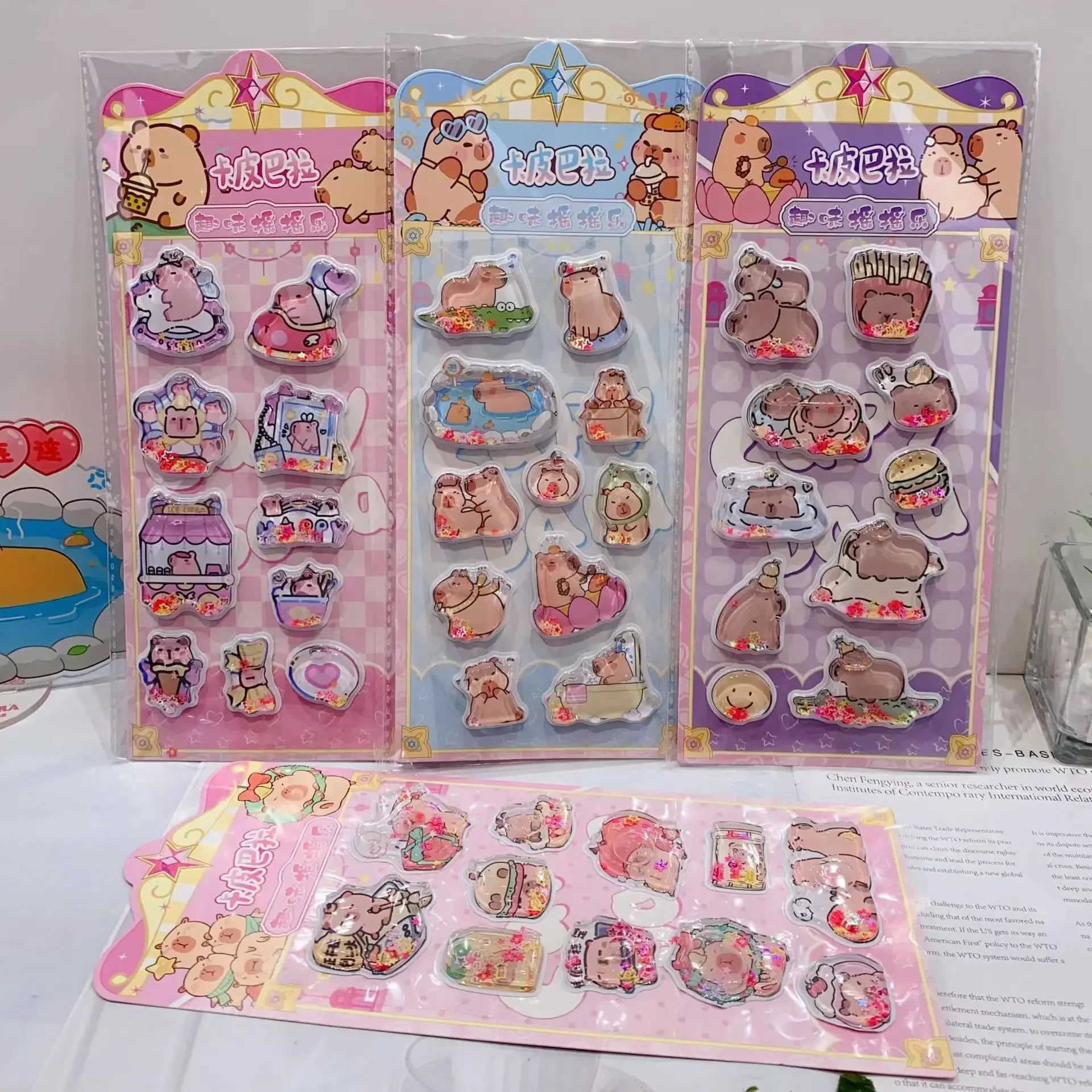 Capybara-Glitter-Stickers-Shiny-Bling-Sequin-Quicksand-Cartoon-Cosmetic ...