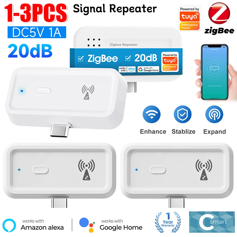 1-3Pcs-ZigBee-Repeater-Signal-Repeater-Amplifier-Extender-Type-C ...