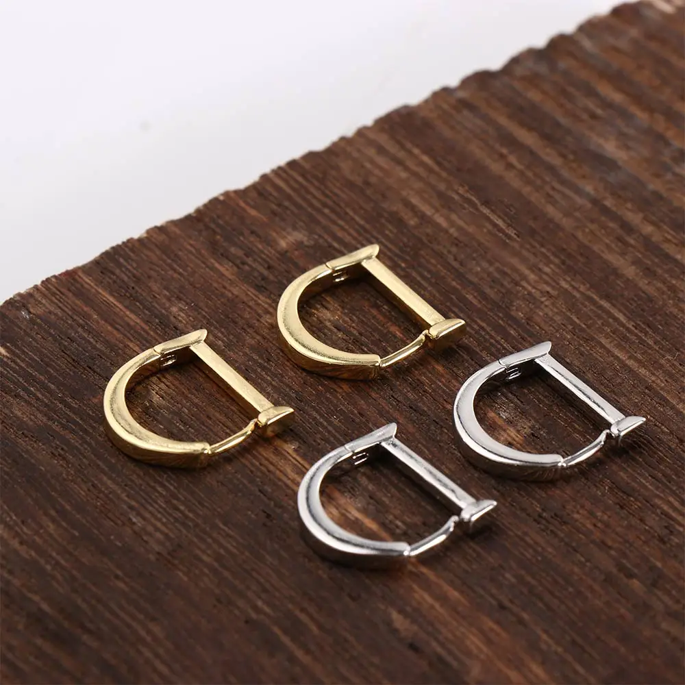 Chic Simple Gold Silver D Shape Line Earrings Fashion All match D ...