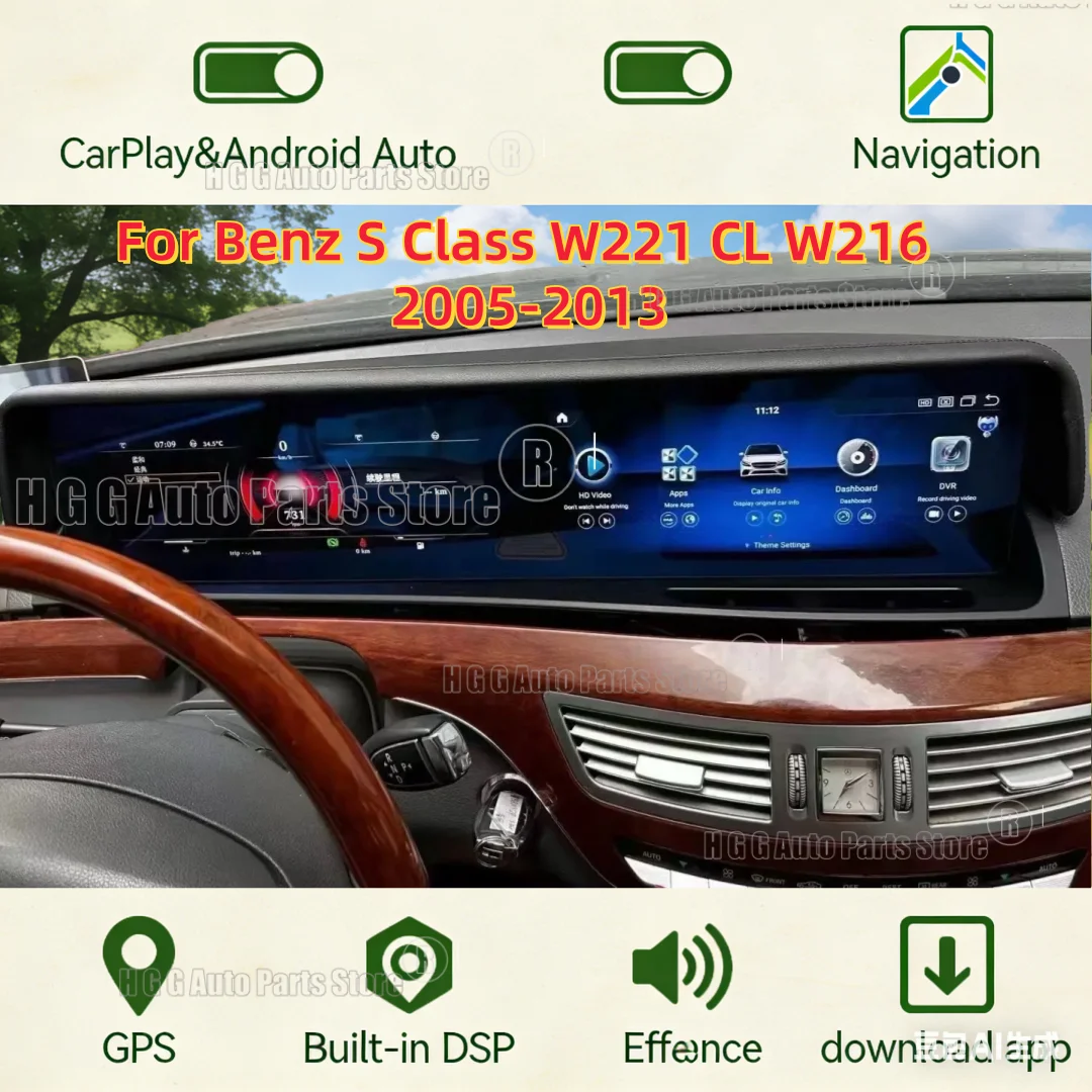 Car Radio For Mercedes Benz S Class W221 CL W216 2005-2013 Dual Screen ...