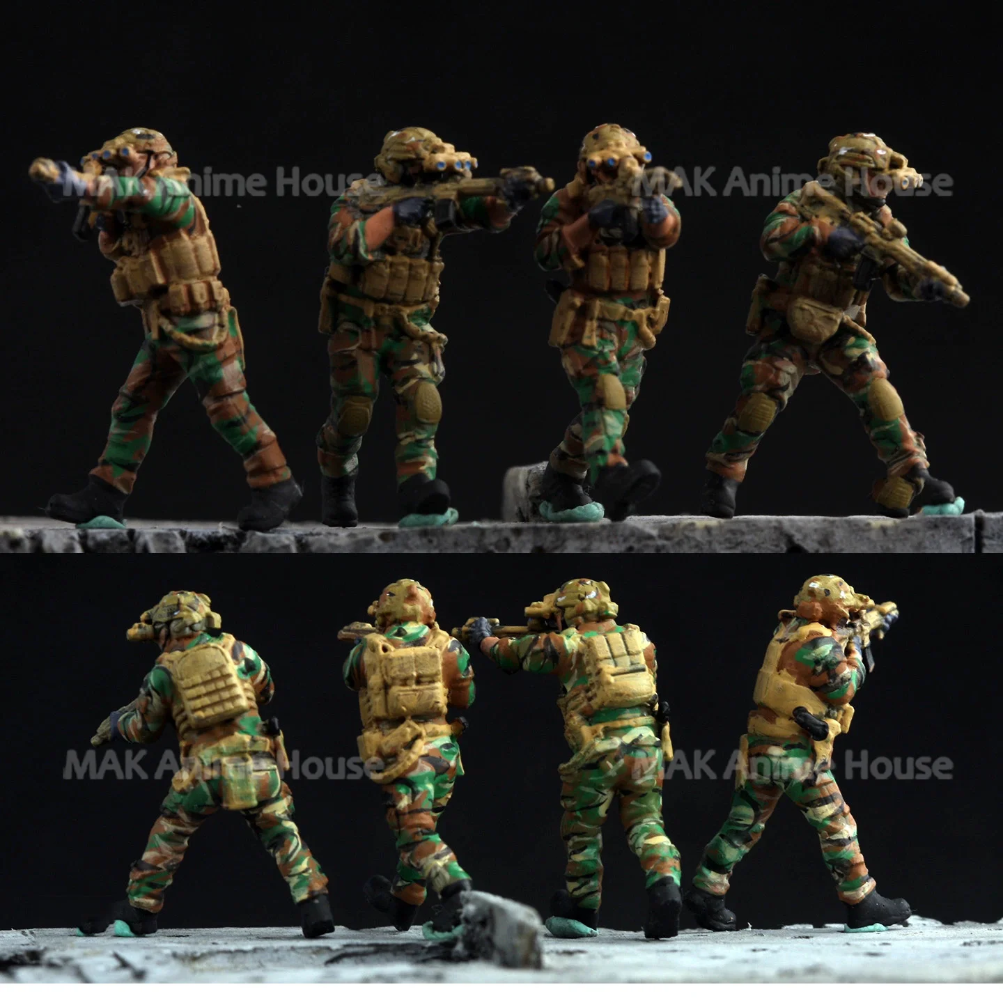 Painted Miniatures 1/72 4 Members Of The US Marine Corps Special Task ...