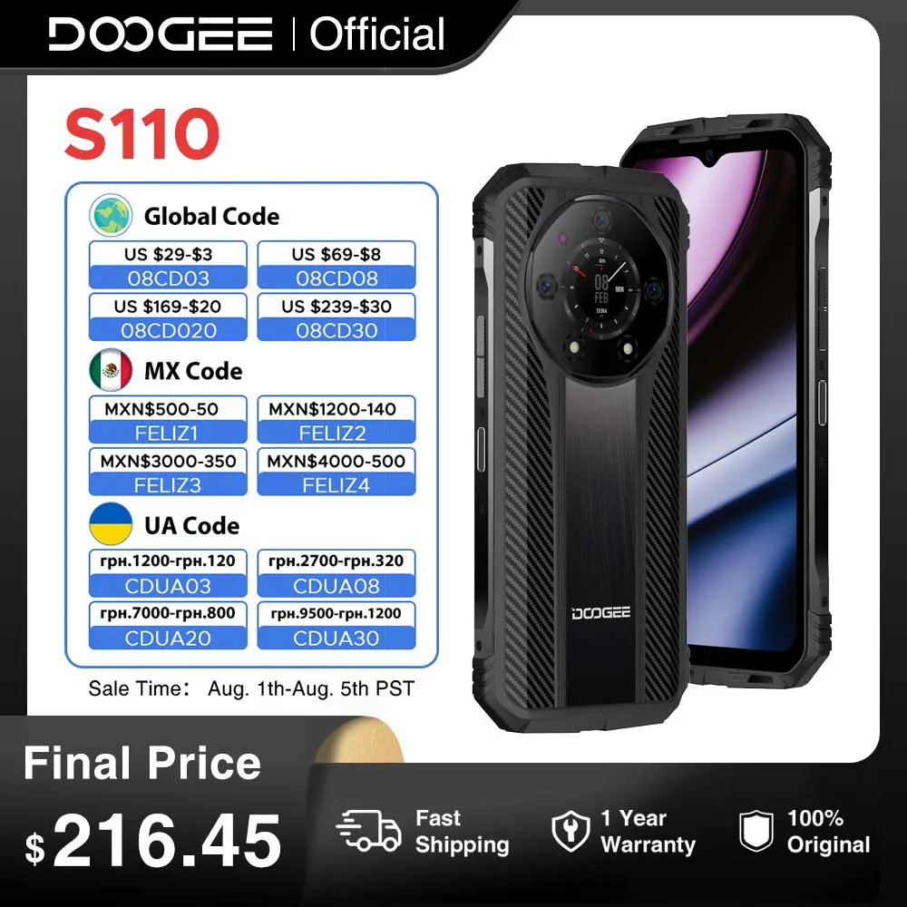 World-Premiere-DOOGEE-S110-Rugged-Phone-6-58-FHD-Waterdrop-Screen-Helio ...