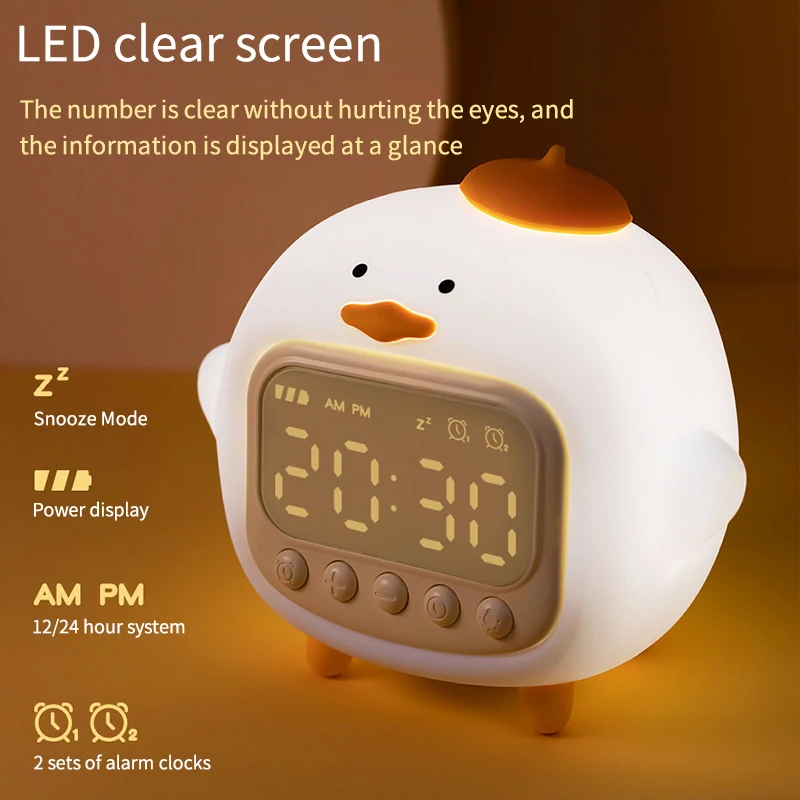 Hug-Duck-Alarm-Clock-Children-Snooze-Alarm-Clock-Timekeeping-USB ...