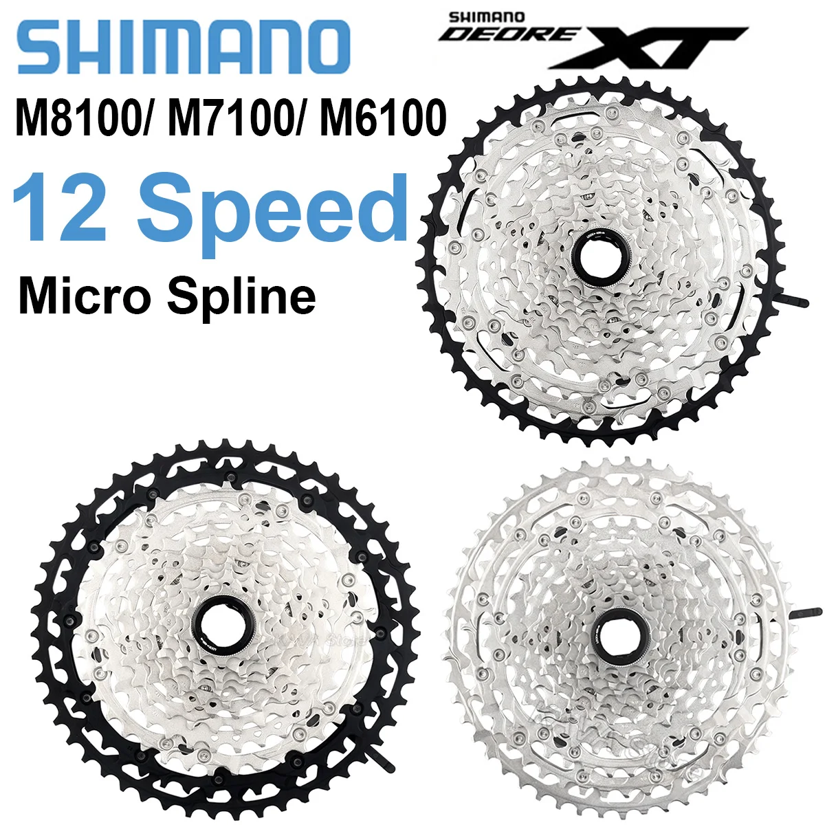 Shimano SLX XT Deore M8100 M7100 M6100 12 속도 카세트 마이크로 스플라인 K7 12V 스프로킷 10-51T MTB 프리휠 12 S 자전거 래칫