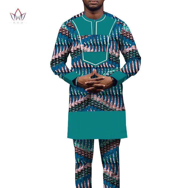 Hip Hop Robe African Men's Shirts And Pants Bazin Riche 2 Piece Of Sets ...