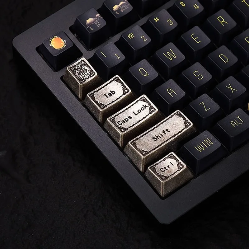 Retro Cthulhu Mythos Theme Keycaps Set Customized Metal OEM Profile ...