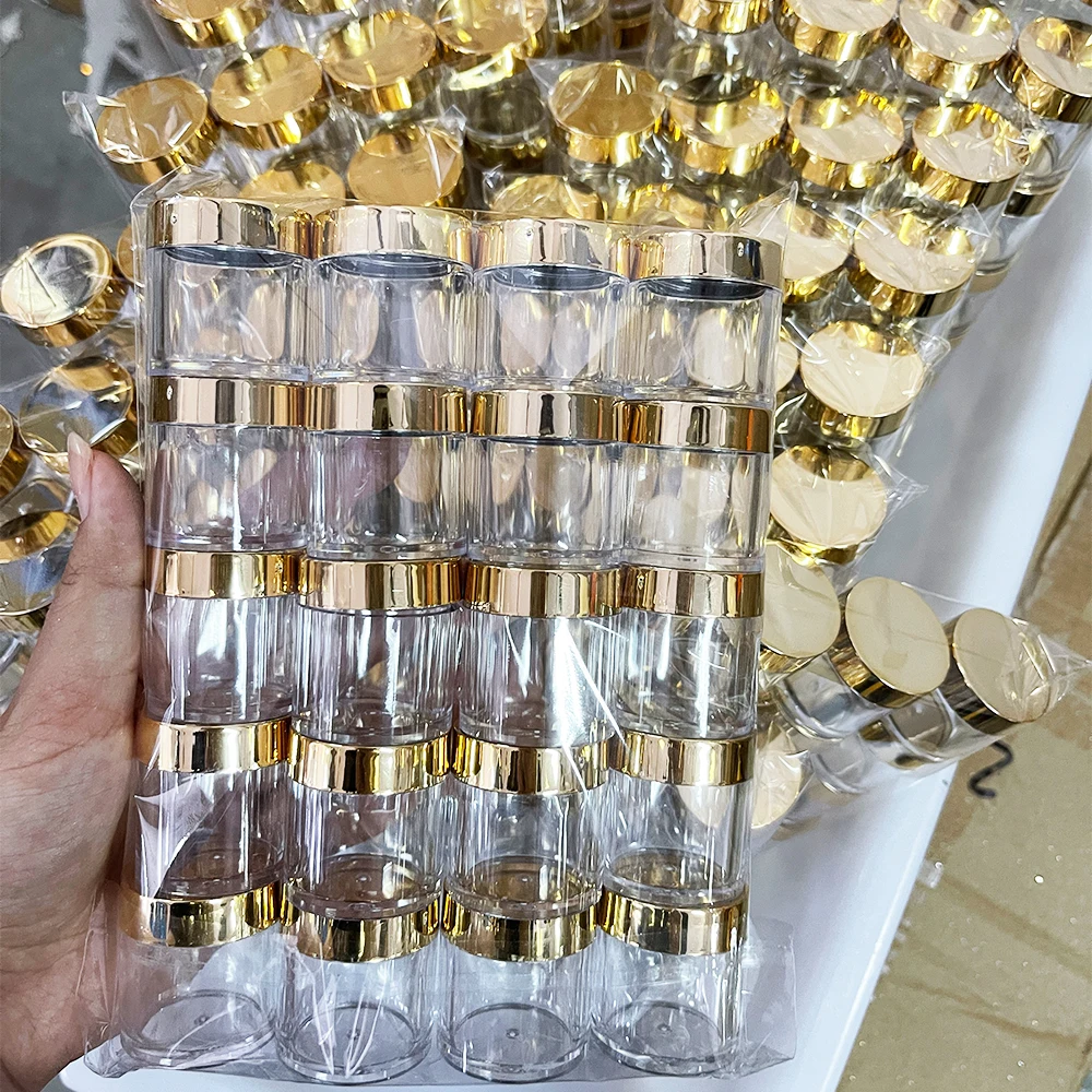 20-50-100pcs-10ml-Gold-Lid-Mini-Empty-Box-Cosmetic-Travel-Bottle-Containers-Clear-Transparent ...