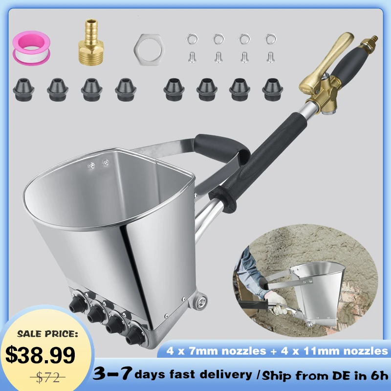 Mortar Sprayer Gun Wall Stucco Shovel Hopper Ladle Cement Mortar Spray ...
