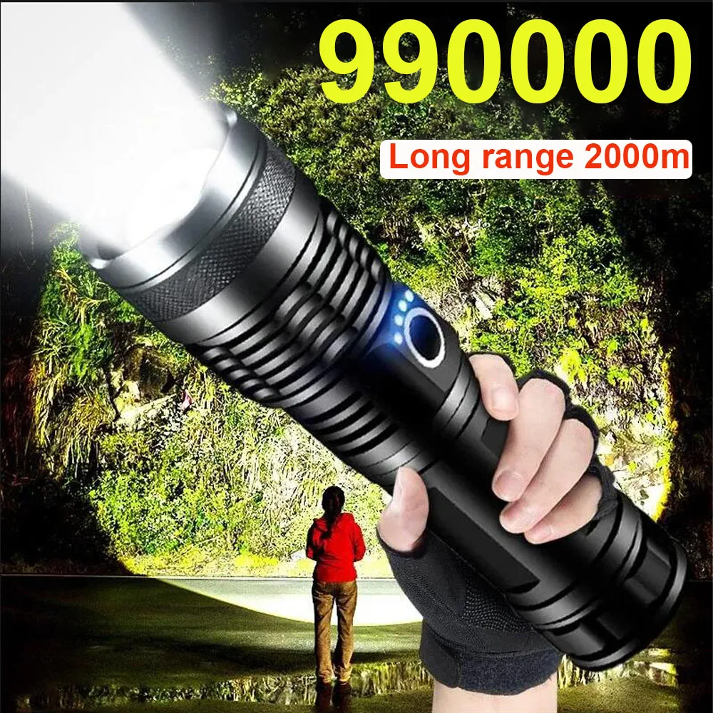 Strong-LED-Flashlight-USB-Rechargeable-Powerful-Tactical-Torch-Lamp ...