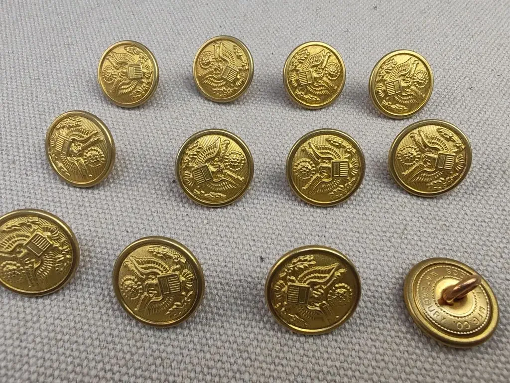 15MM WW2 U.S. MILITARY BRASS UNIFORM EAGLE BUTTONS 12PCS - AliExpress 18