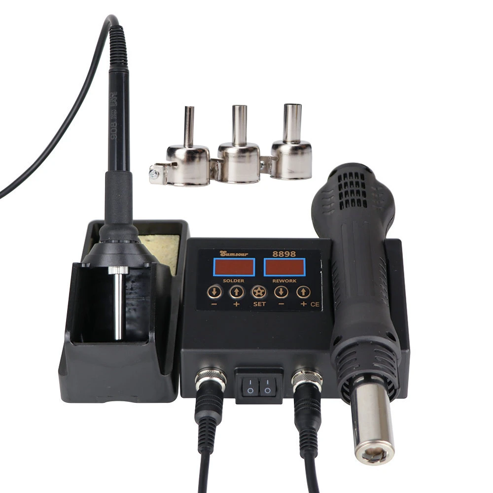 Soldering Station Digital Temperature Adjustable 2 in 1 SMD Solder Iron ...