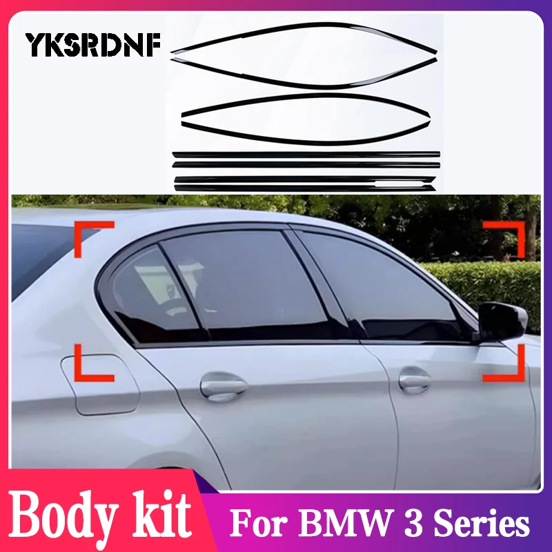 car-styling-Black-Steel-Window-Molding-Frame-Strips-Trim-Cover-For-BMW ...