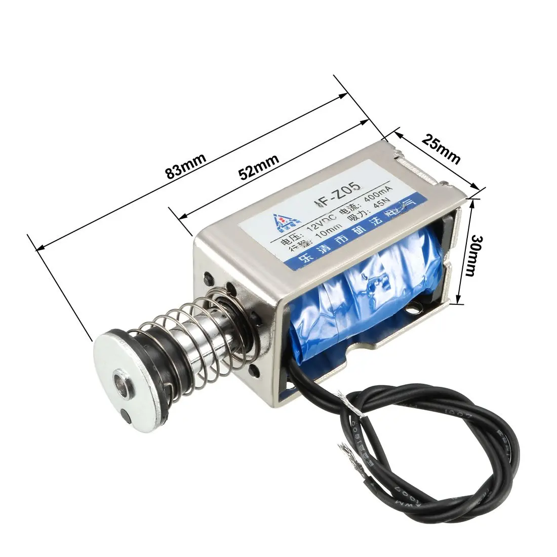 JF-Z05 DC6V 12V 24V 45N 10mm Stroke Pull Push Solenoid Electromagnet ...