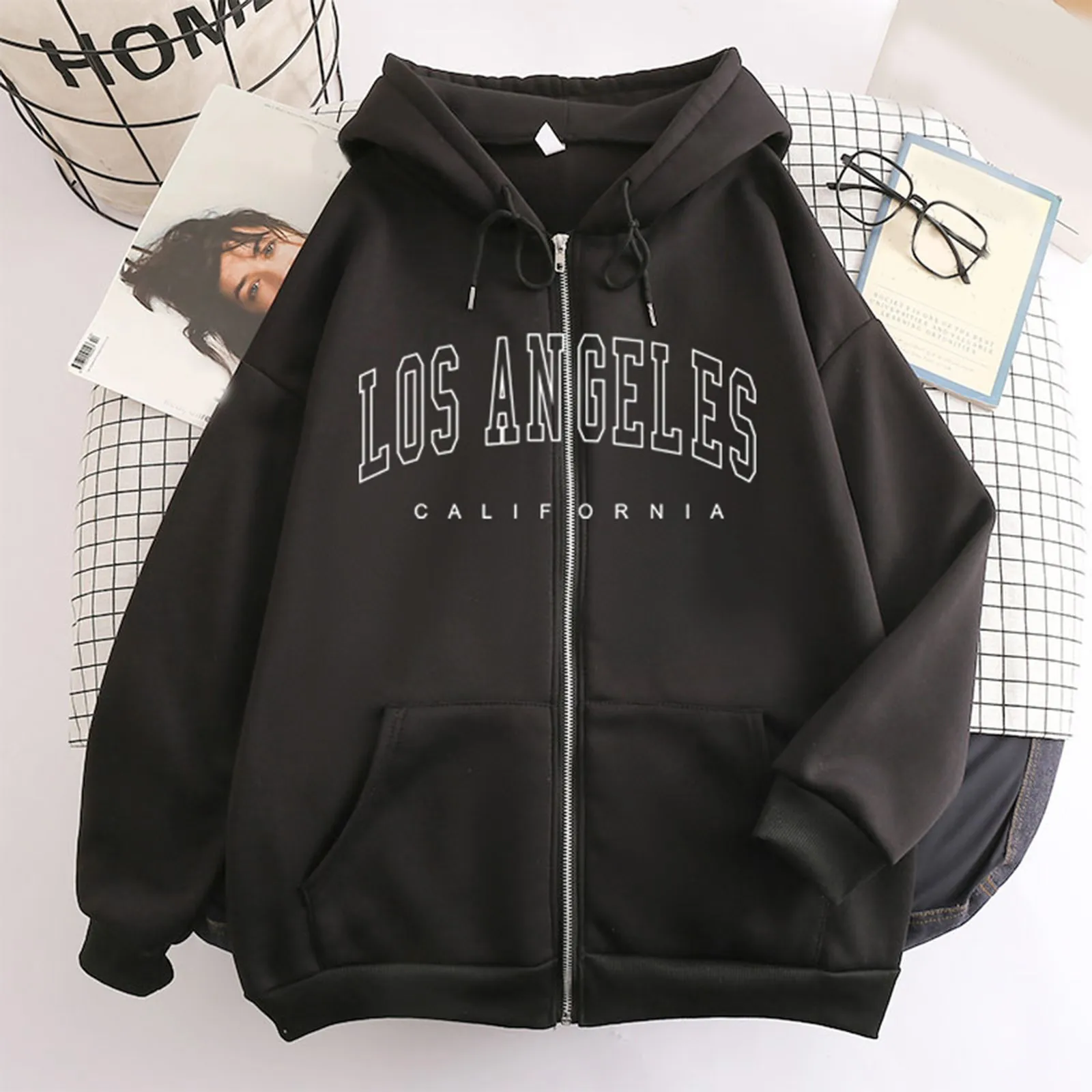 Los Angeles Oversized Sweatshirt | Sweatshirt Letters Los Angeles ...