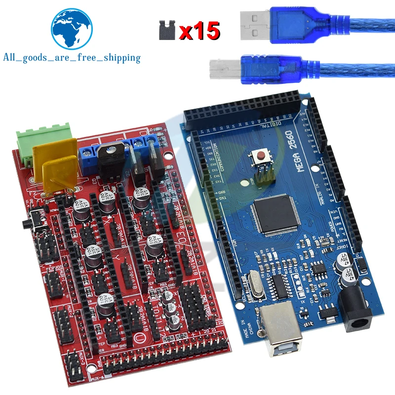 TZT-Mega-2560-R3-Mega2560-REV3-RAMPS-1-4-Controller-for-Arduino-3D ...