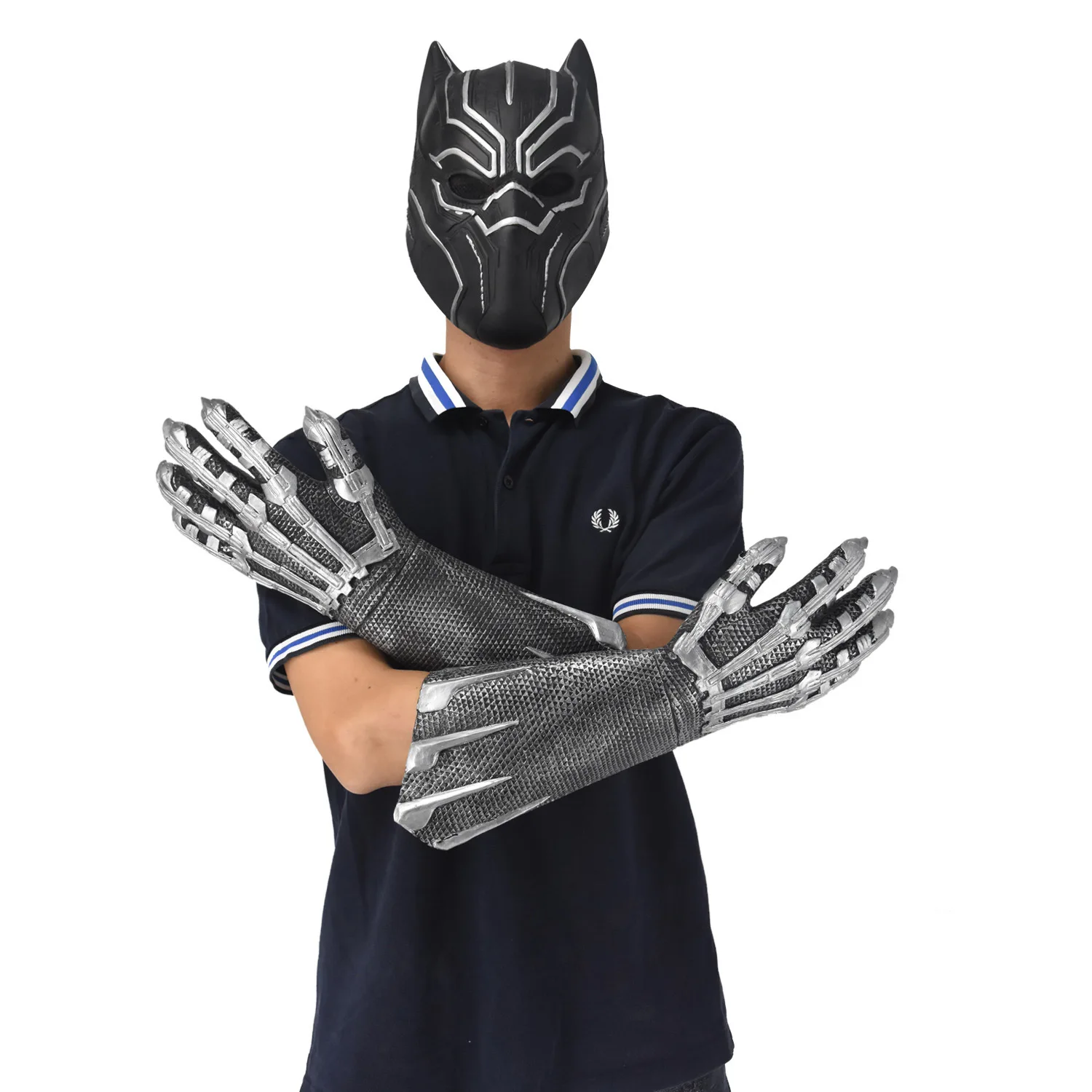 Cosplay marvel super Heroes Black Panther mask Gloves latex Action ...