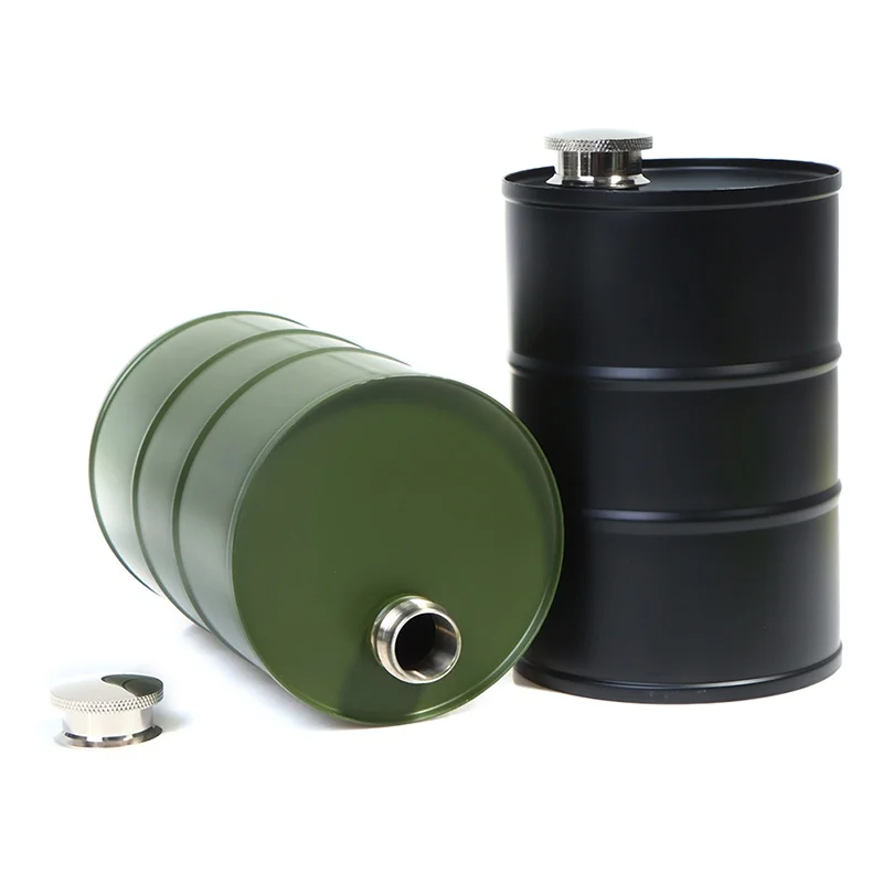 1Pc-25oz-Water-Bottle-Oil-Drums-Shape-Whisky-Flagon-Portable-Stainless ...