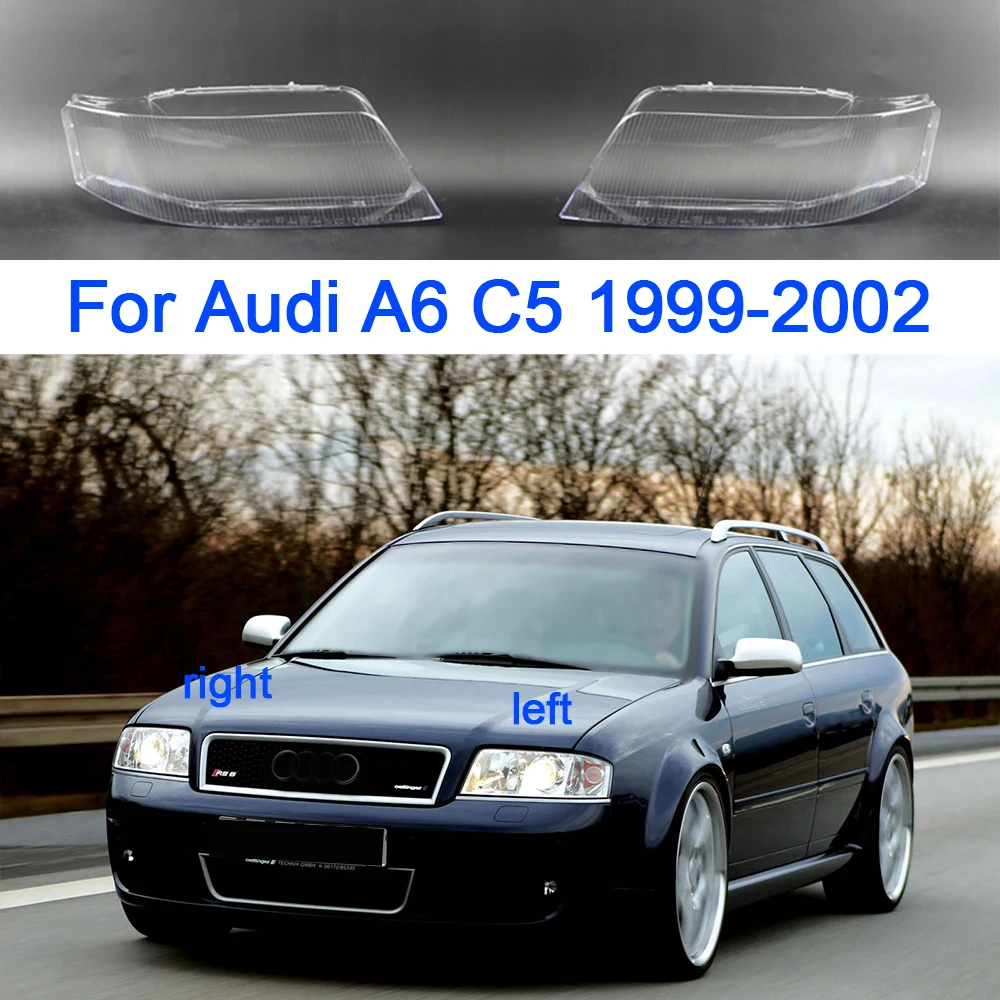 Car-Headlight-Cover-For-Audi-A6-C5-1999-2000-2001-2002-Transparent ...